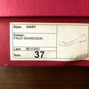 Beyond Skin | Shoes | Daisy Faux Snake Vegan Flat Shoes | Poshmark